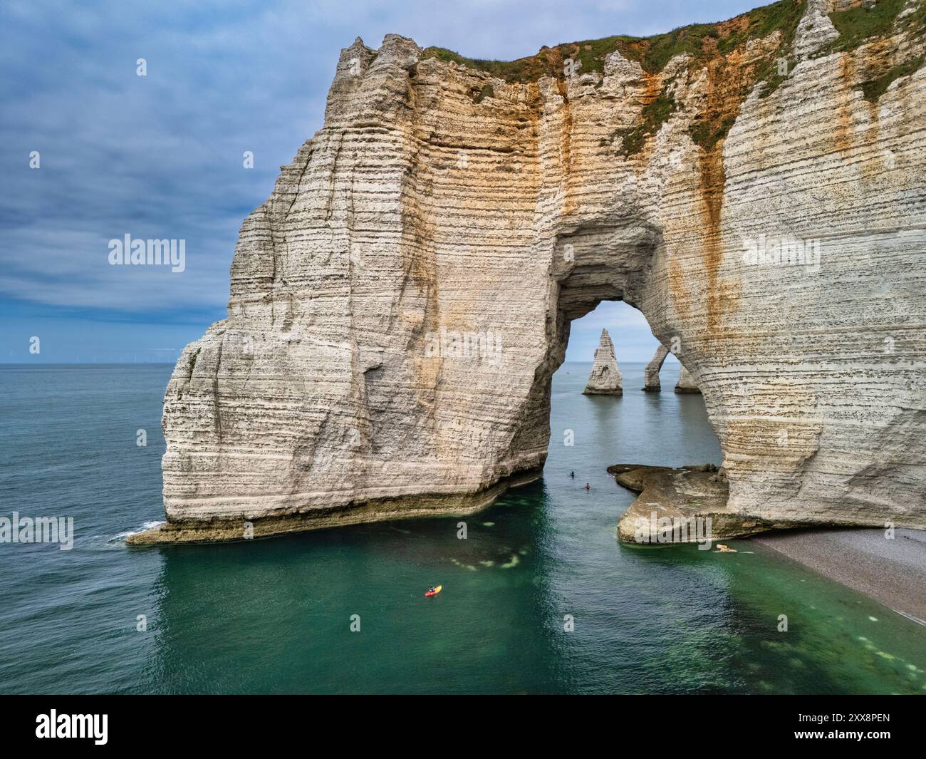 France, Seine Maritime, Cote d'albatre, Etretat, the cliff, the ...