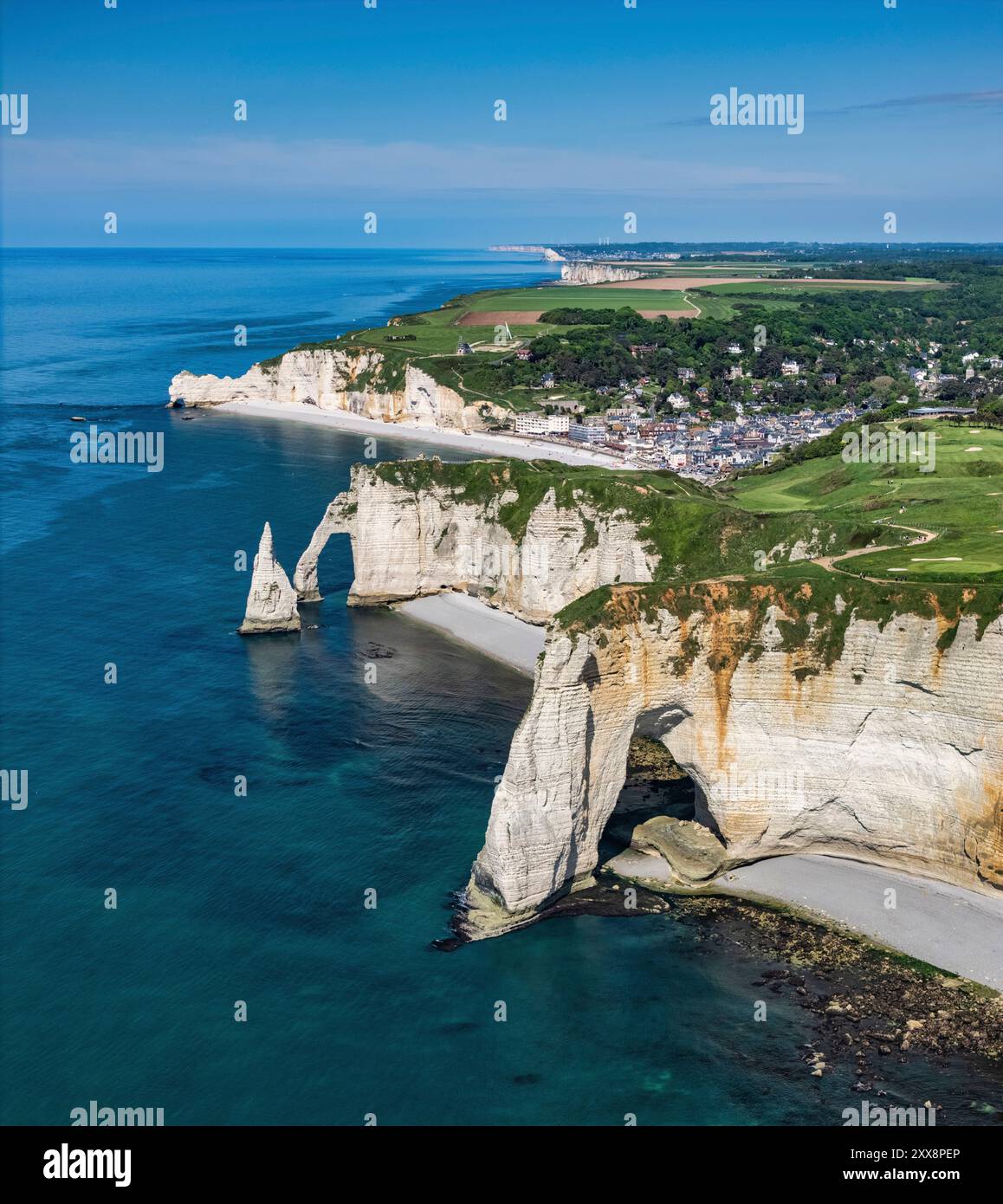 France, Seine Maritime, Cote d'albatre, Etretat, the cliff, the ...