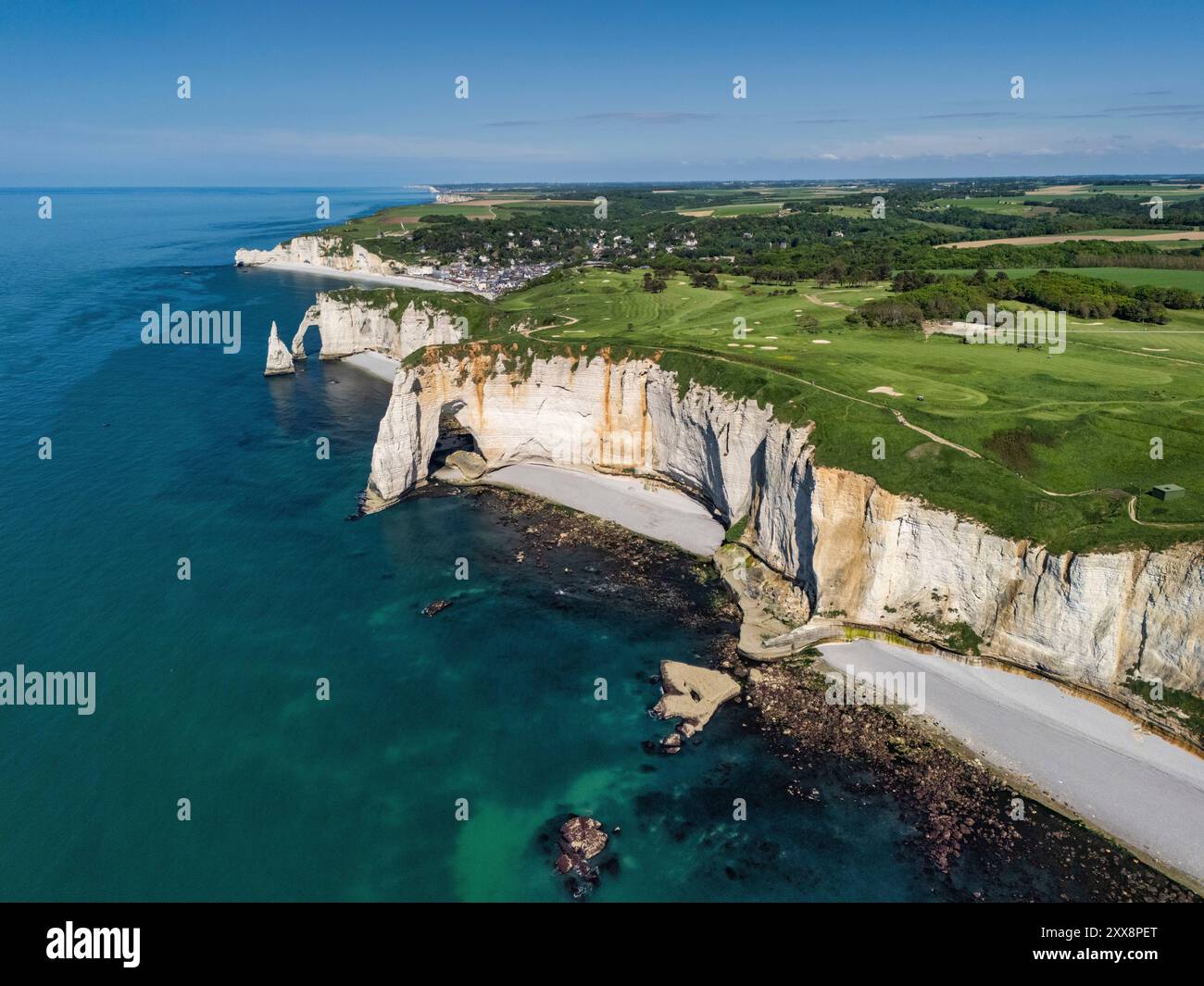 France, Seine Maritime, Cote d'albatre, Etretat, the cliff, the ...