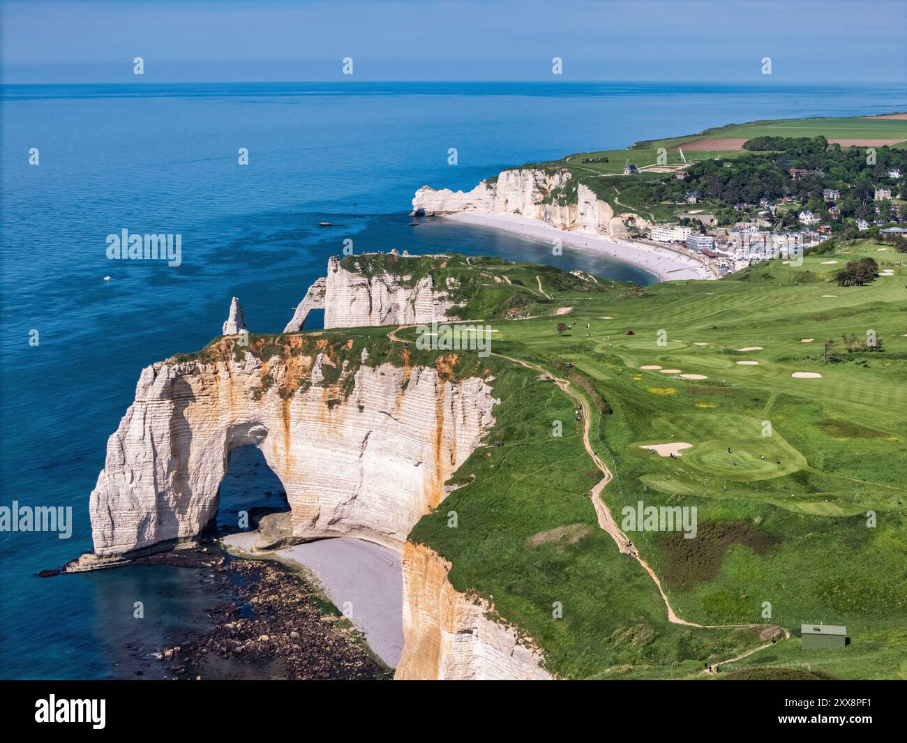 France, Seine Maritime, Cote d'albatre, Etretat, the cliff, the ...