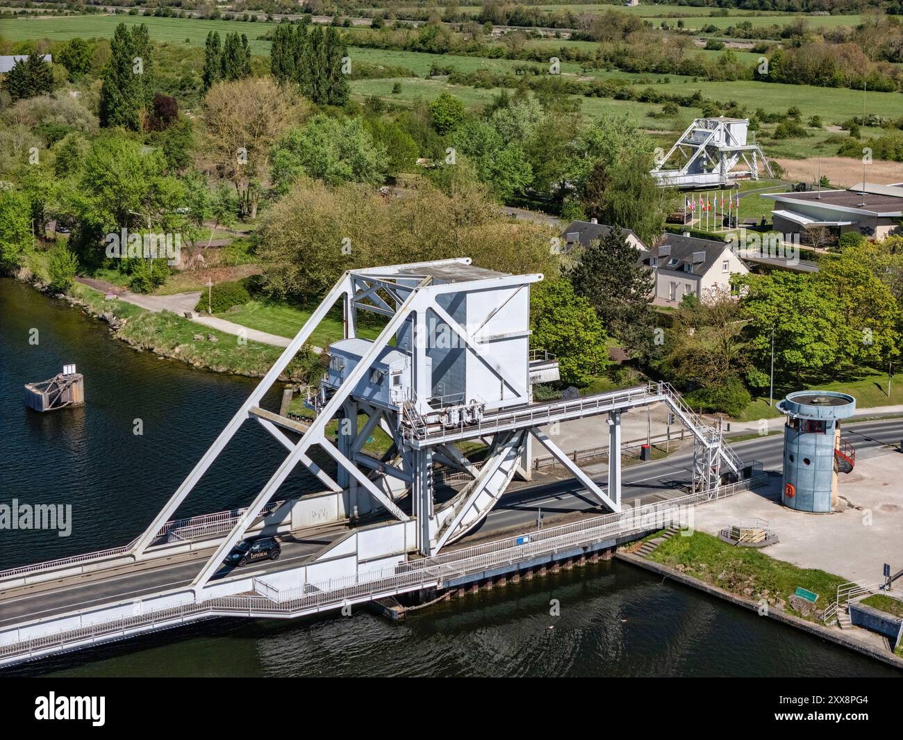 France, Calvados, Benouville, Benouville Bridge or Pegasus Bridge ...