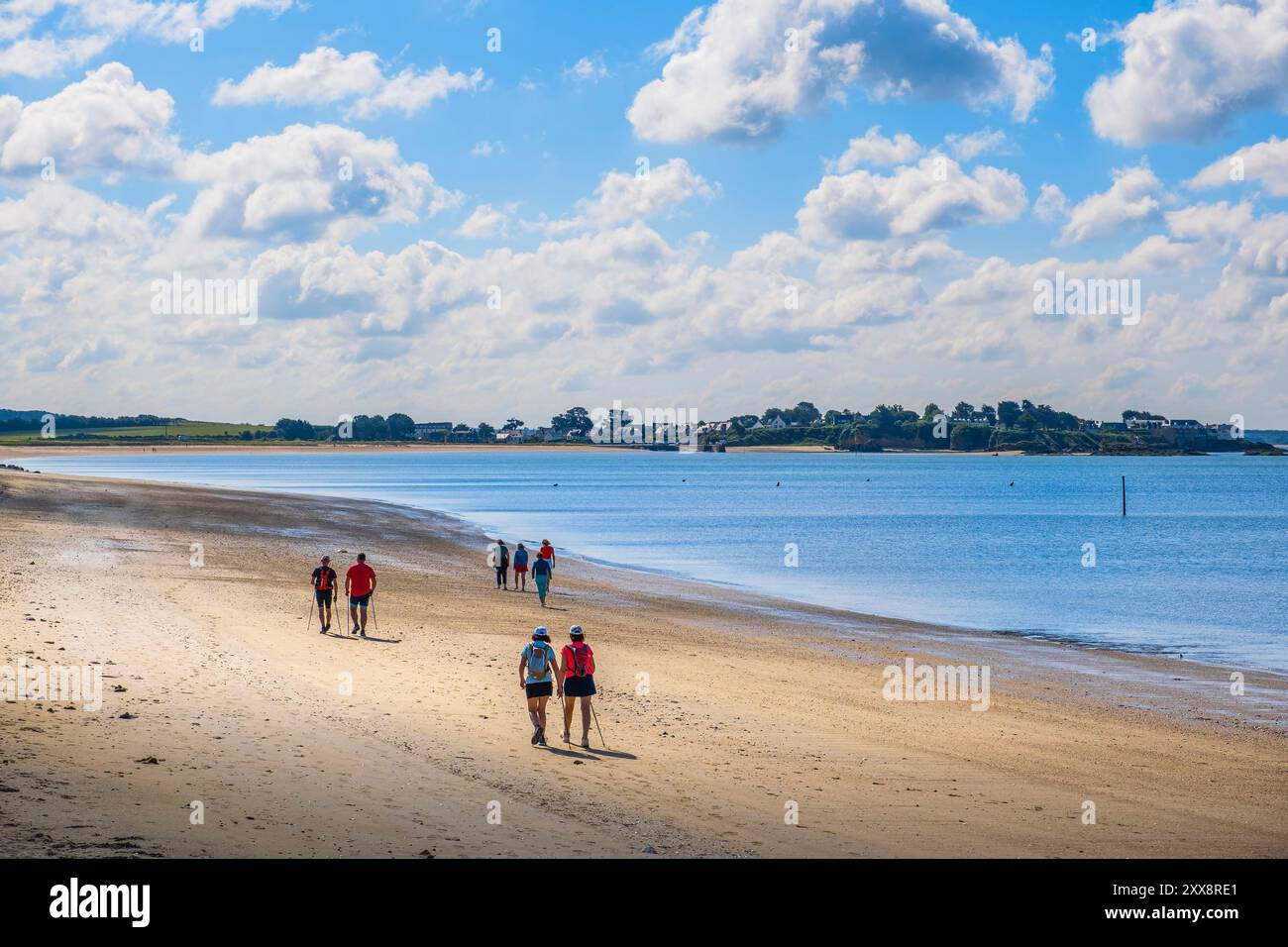 France, Morbihan, Gulf of Morbihan, Ambon, Betahon beach on the GR 34 ...