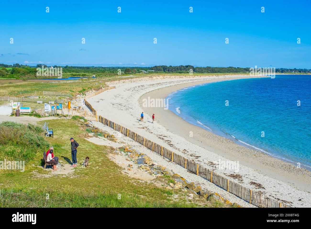 France, Morbihan, Gulf of Morbihan, Arzon, Kerver beach on the GR 34 ...