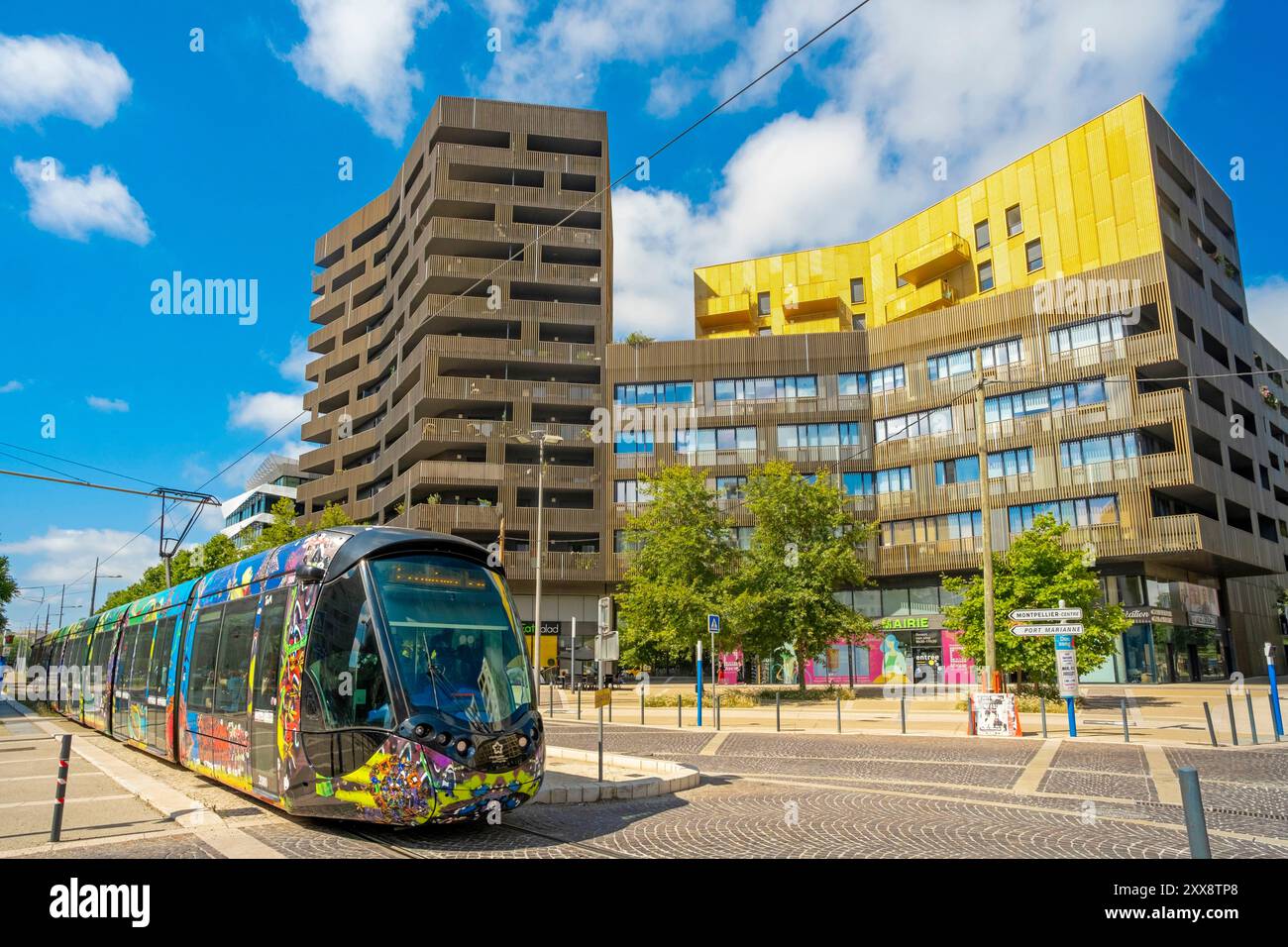 France, Herault, Montpellier, Port Marianne district, Place Pablo ...