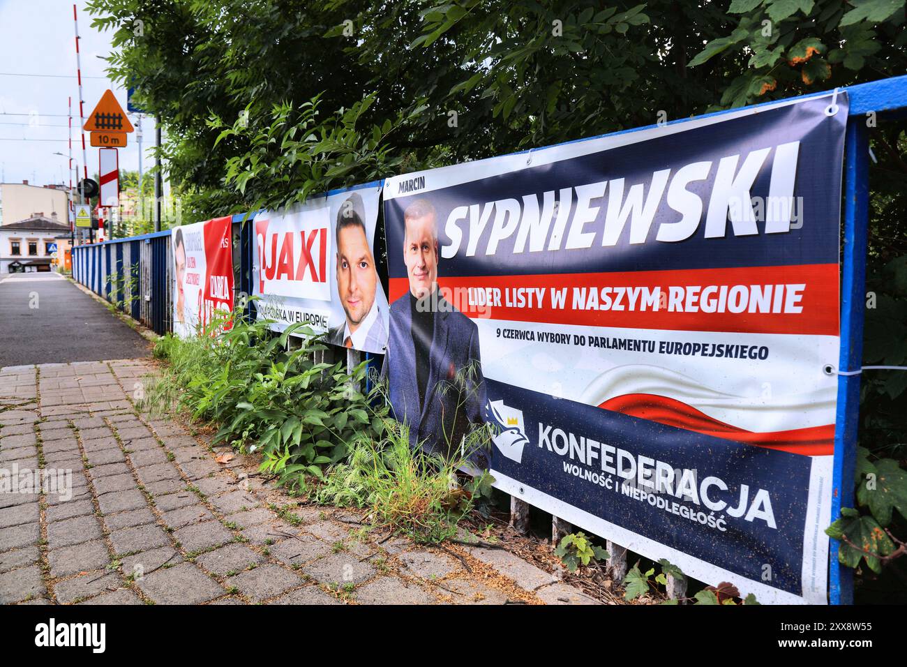 CIESZYN, POLAND - MAY 30, 2024: Election posters of Konfederacja and ...