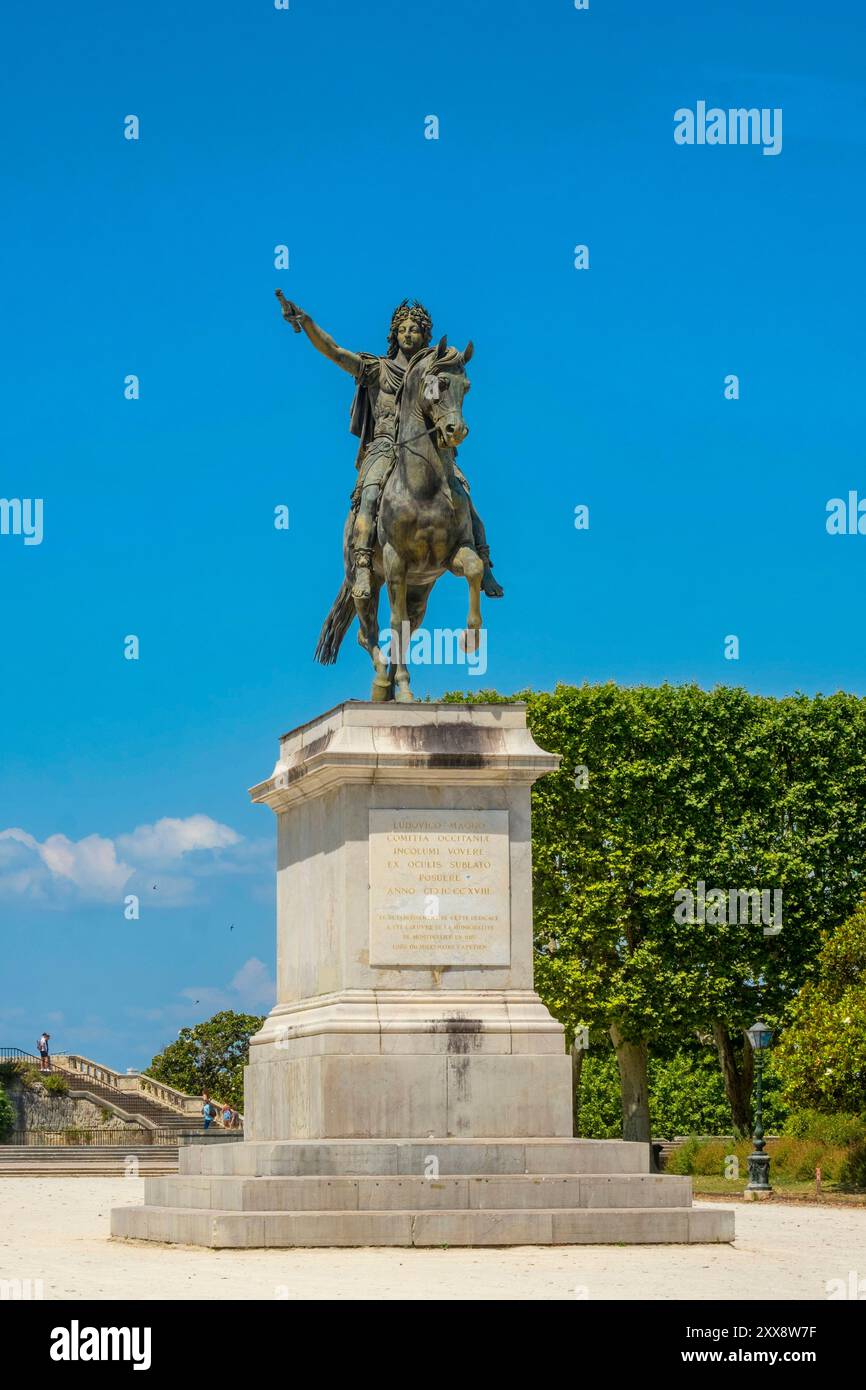 France, Herault, Montpellier, historic center, Promenade du Peyrou ...