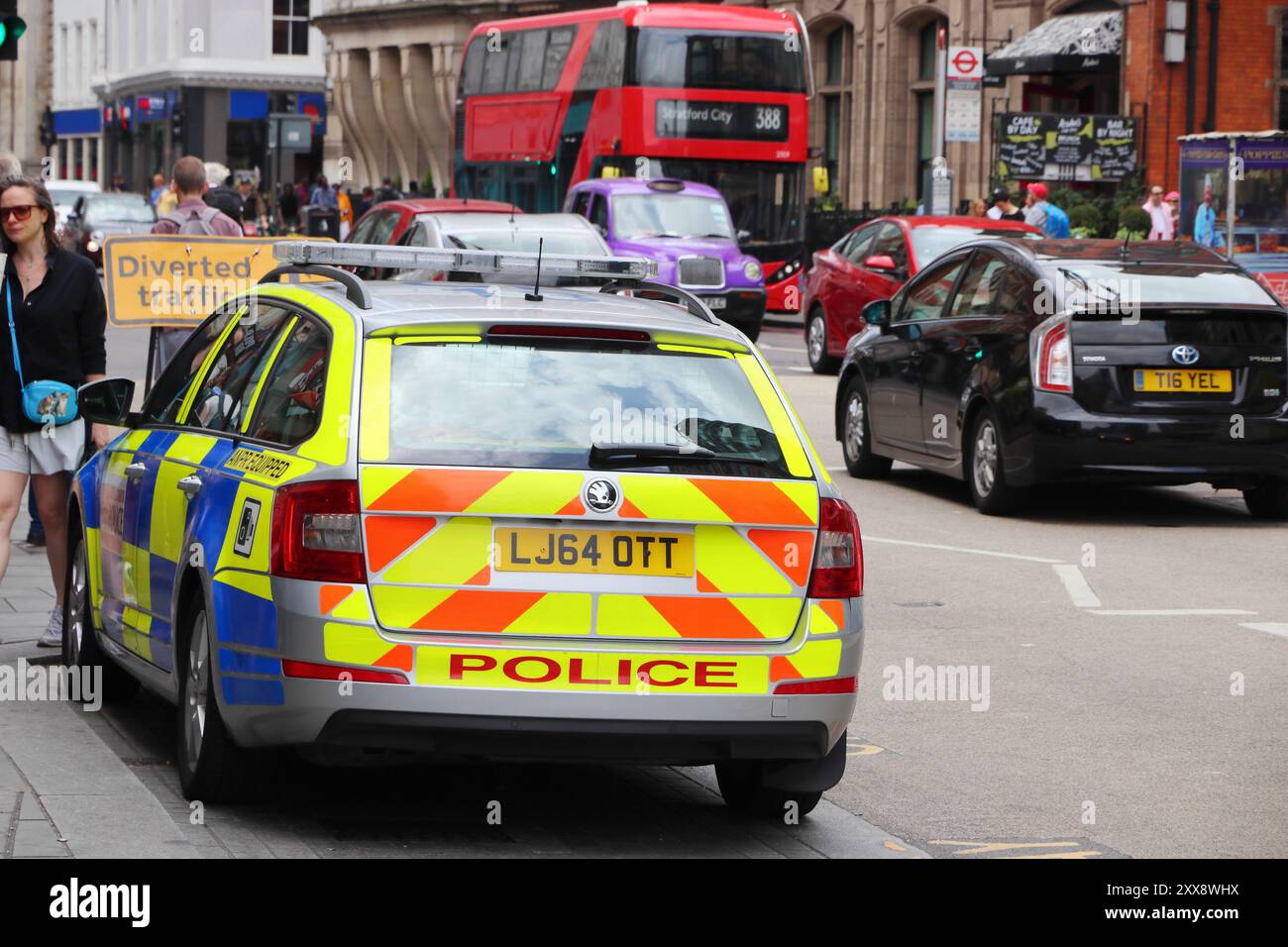 LONDON, UK - JULY 13, 2019: Police car in the City of London ...