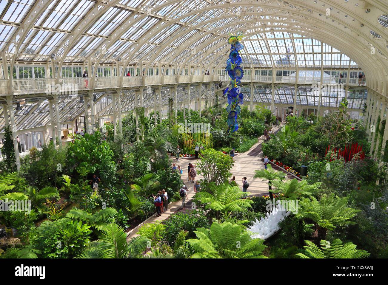 KEW, UK - JULY 15, 2019: People visit Temperate House of Kew Gardens in ...