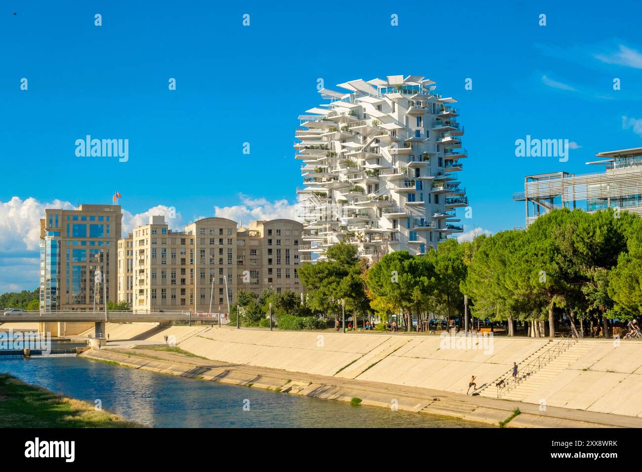 France, Herault, Montpellier, Richter district, the banks of the Lez ...