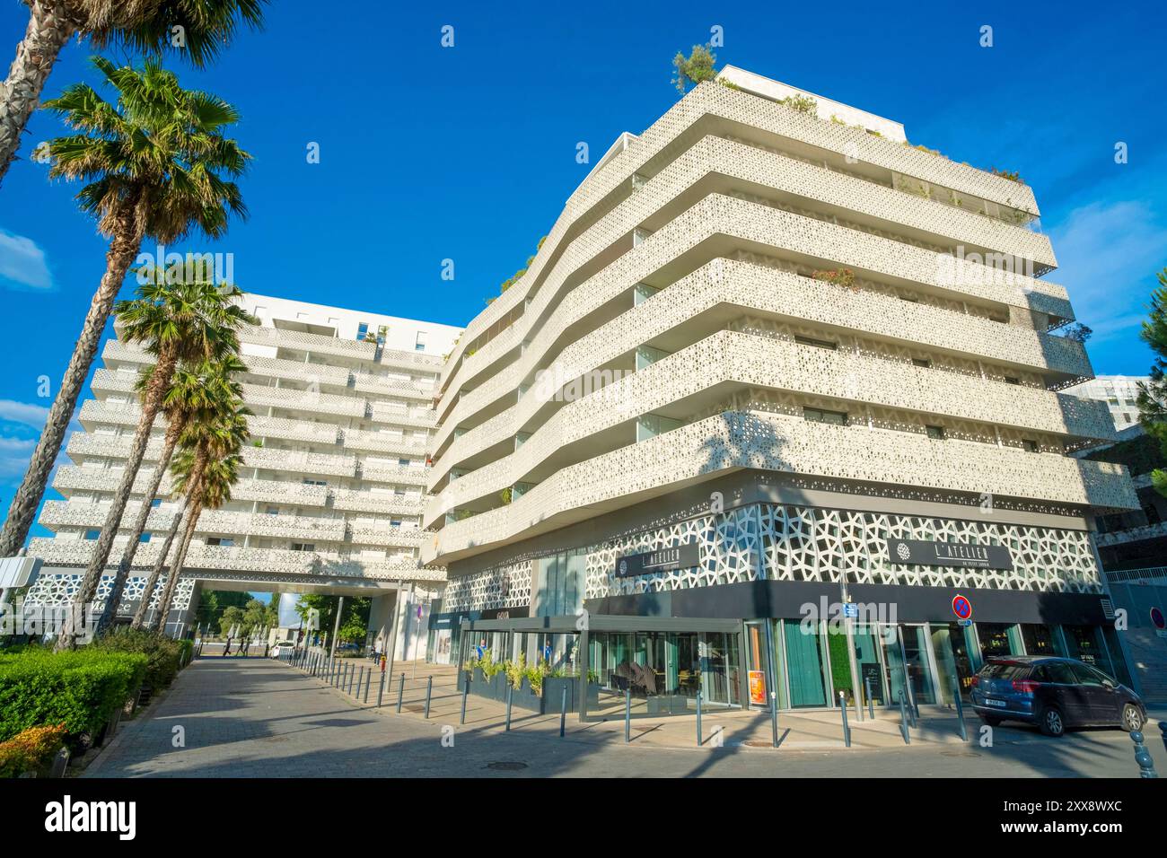France, Herault, Montpellier, Port Marianne district, buildings in ...