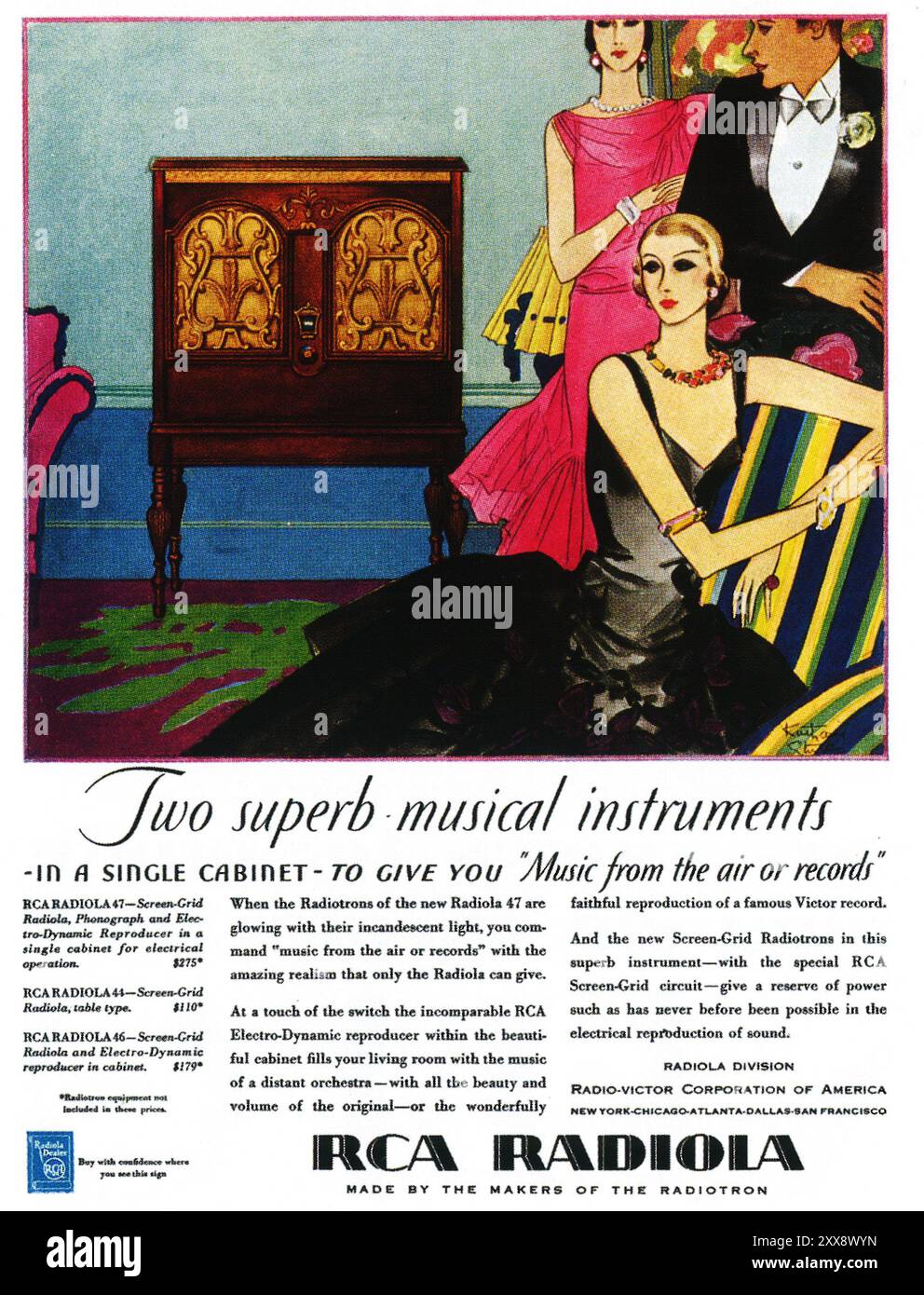 1929 RCA Radiola Radio-Victor Corporation Ad Stock Photo - Alamy