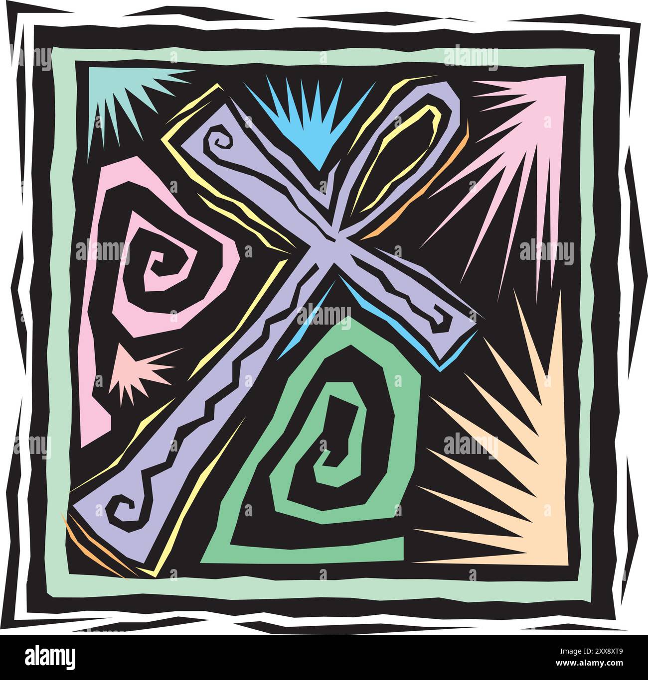 Set of vector banners with Coptic Ankh Cross, eye of Horus and ...