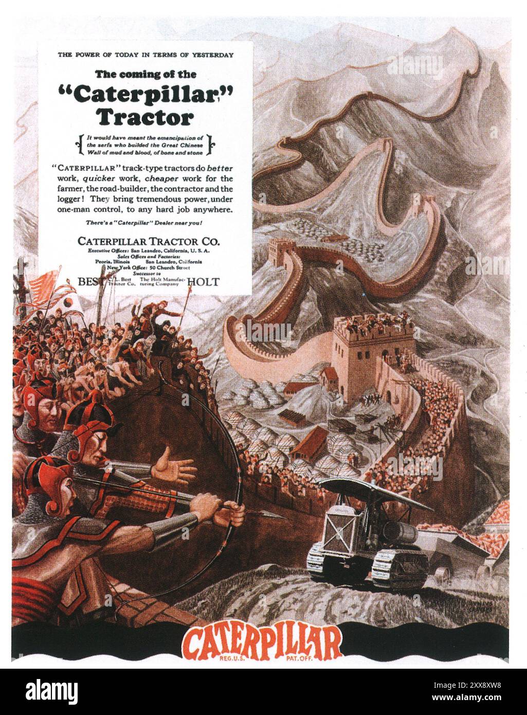 1927 Caterpillar Best Holt Tractor Machinery Ad Stock Photo - Alamy