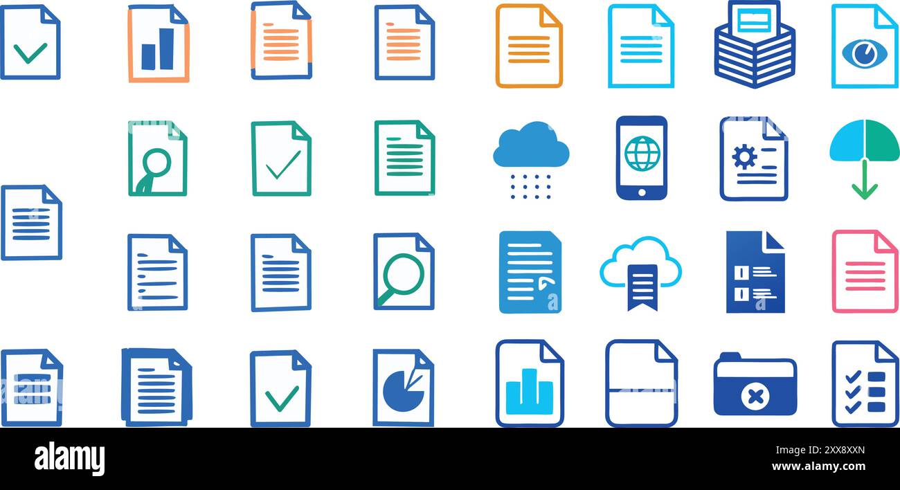 icon sets, each consisting of icons, isolated on a white background ...