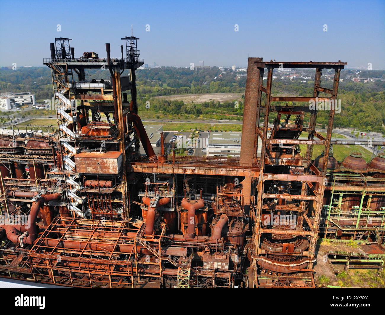 Dortmund, Germany. Former industrial architecture of Phoenix West steel mill blast furnace ...