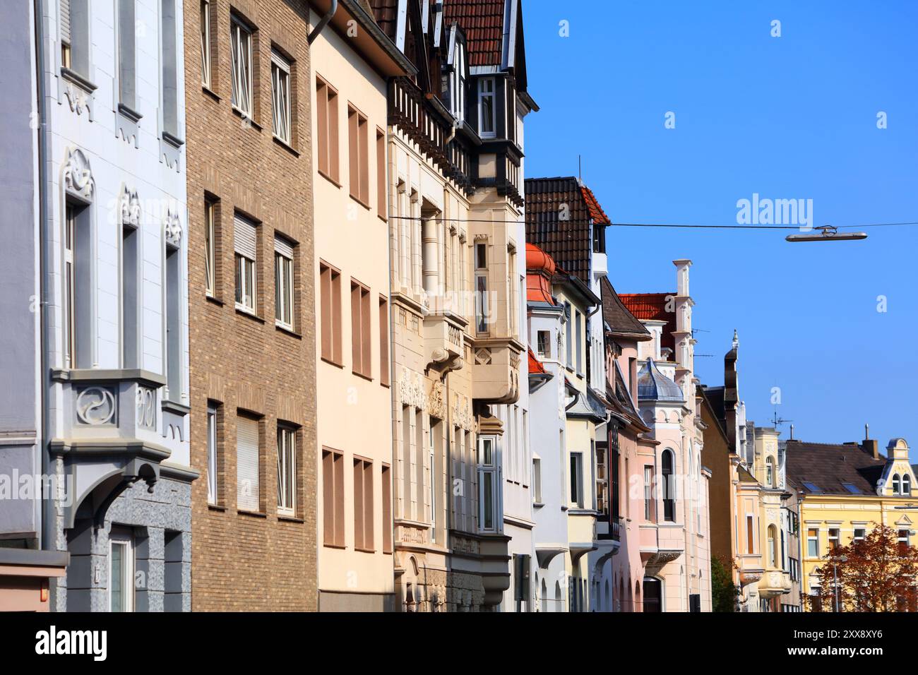 Moenchengladbach city in Germany. Street view with residential ...