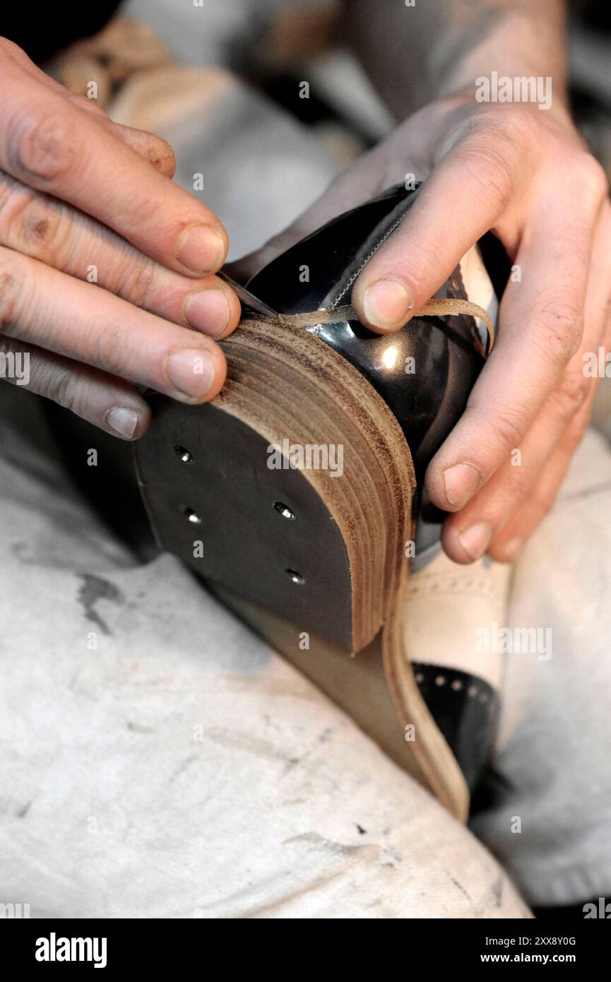 France, Paris, workshop Clairvoy, bootmaker of the Moulin Rouge cabaret ...