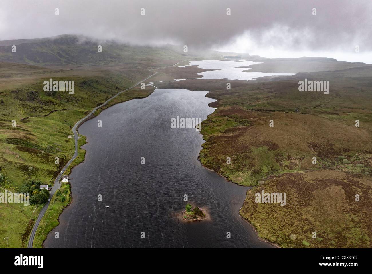United Kingdom, Scotland, Highlands, Isle of Skye, Loch Fada and Old ...