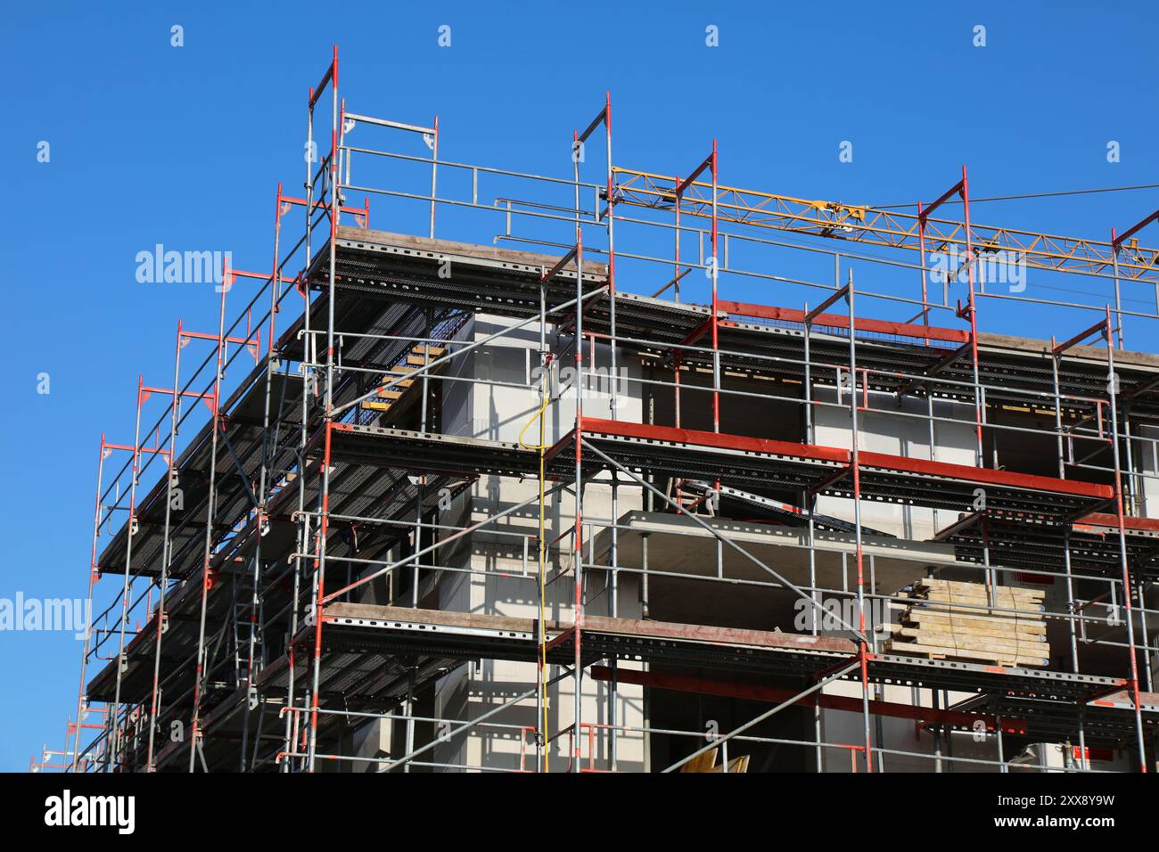 Construction site of generic apartment building in Berlin, Germany ...