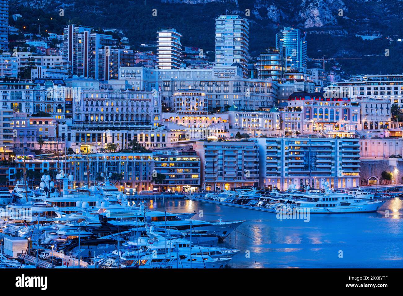 Principality of Monaco, Monaco City, general view of the city, port ...