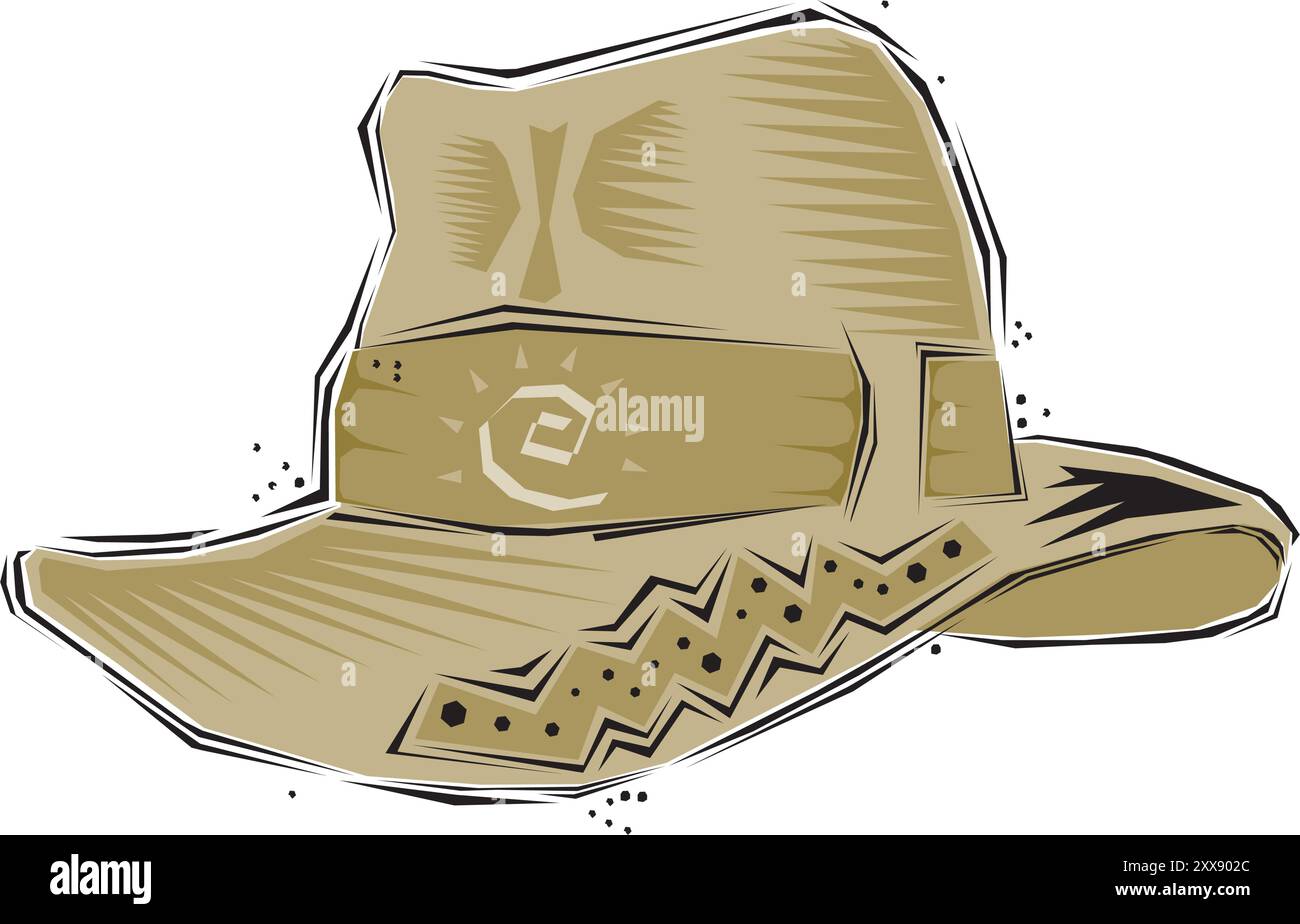 Isometric brown cowboy hat on white background vector illustration ...