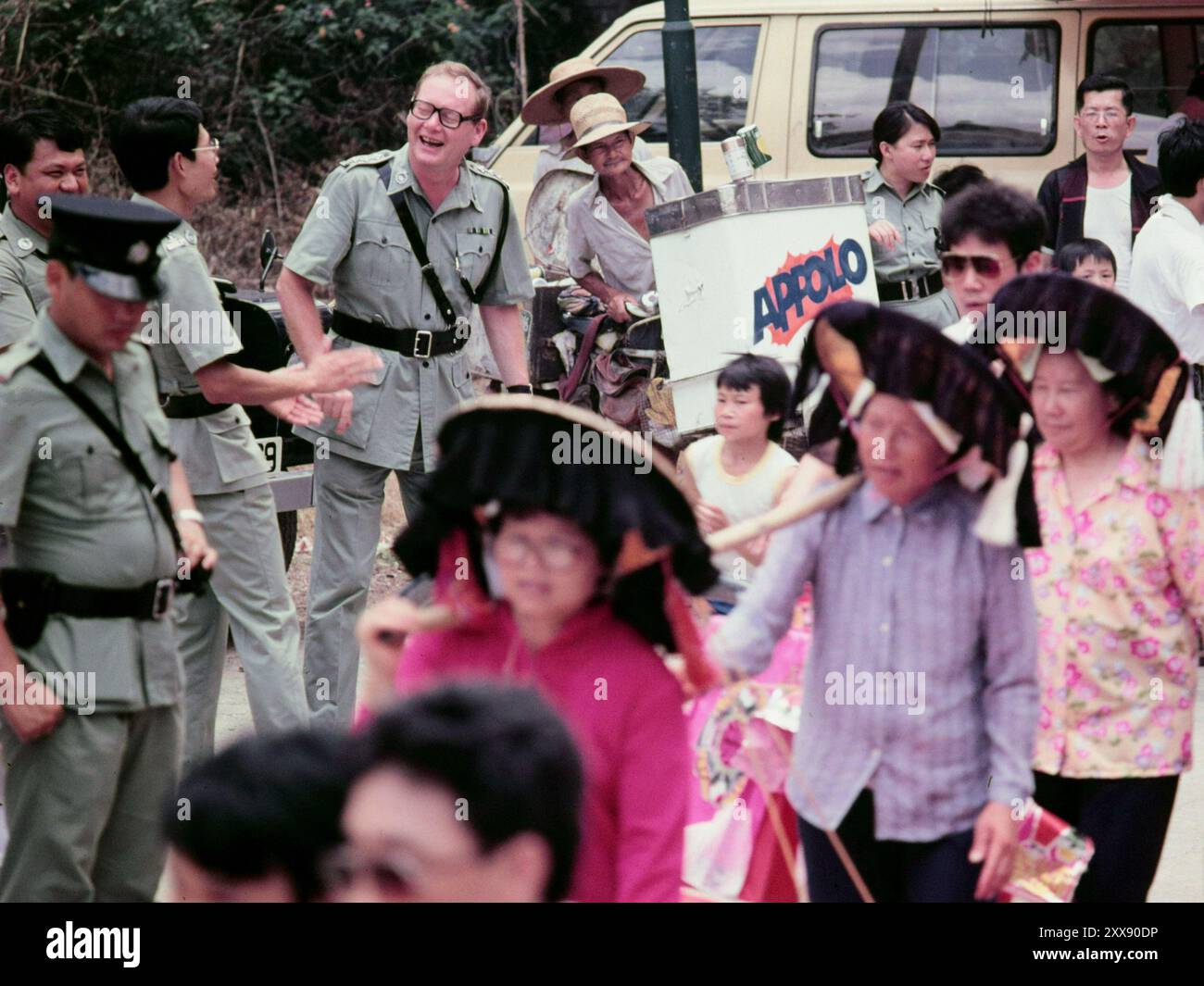 Hong Kong Police on Crowd Management duty, Tin Hau Festival, Ping Yeung ...