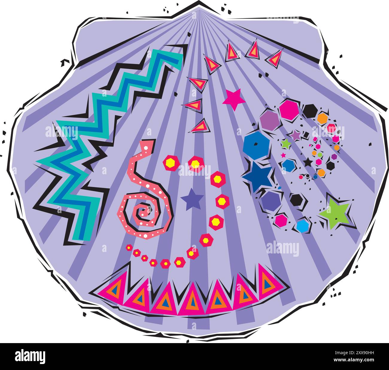 Scallop seashell of mollusks icon sign isolated vector illustration ...