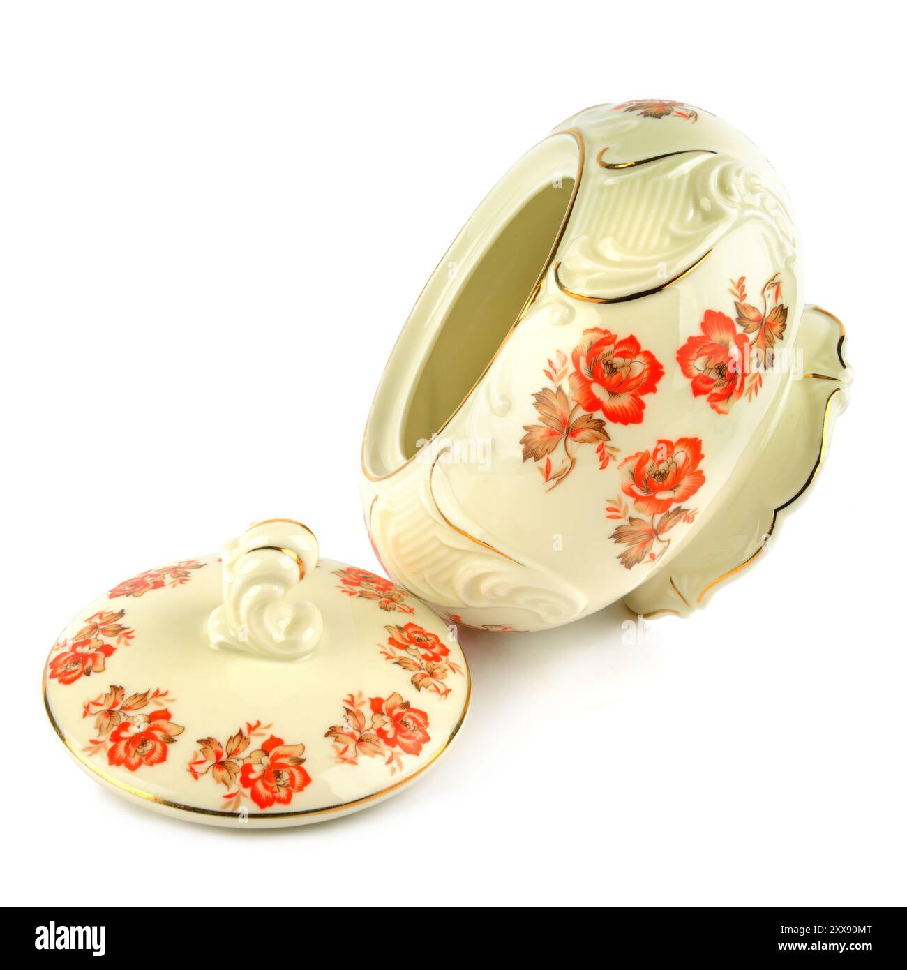 Vintage porcelain candy bowls isolated on white background Stock Photo ...