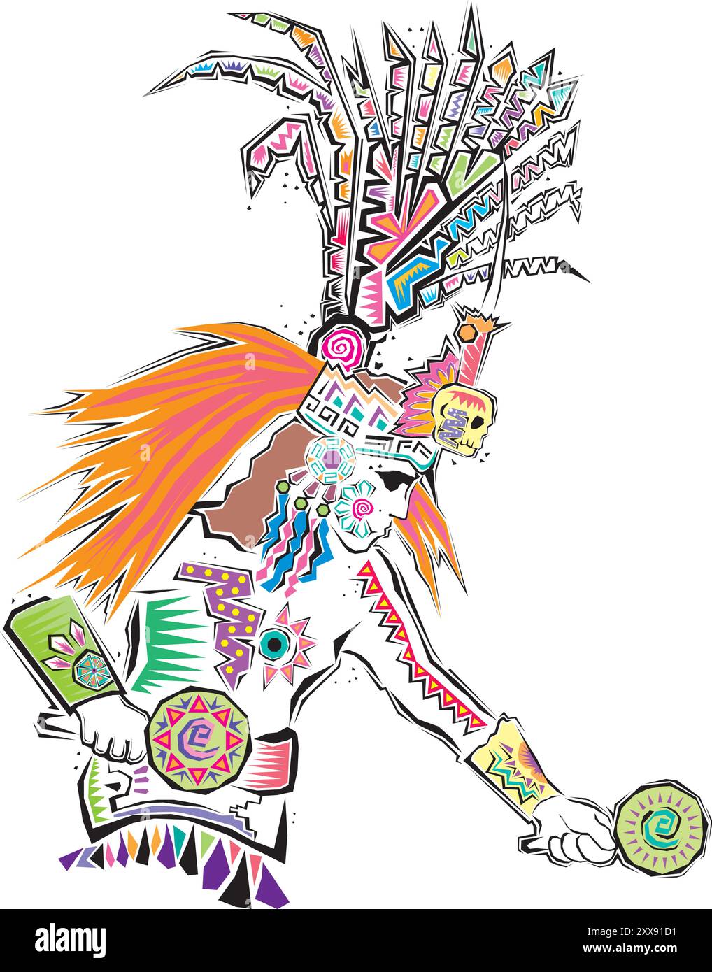 American indians cartoon poster with teepees in tribal location and ...