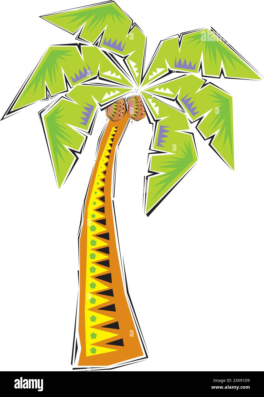 tropical palm tree isolated on white background design vector ...