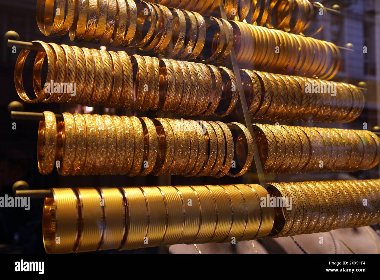 Gold jewelry at Grand Bazaar in Istanbul, Turkey Stock Photo - Alamy