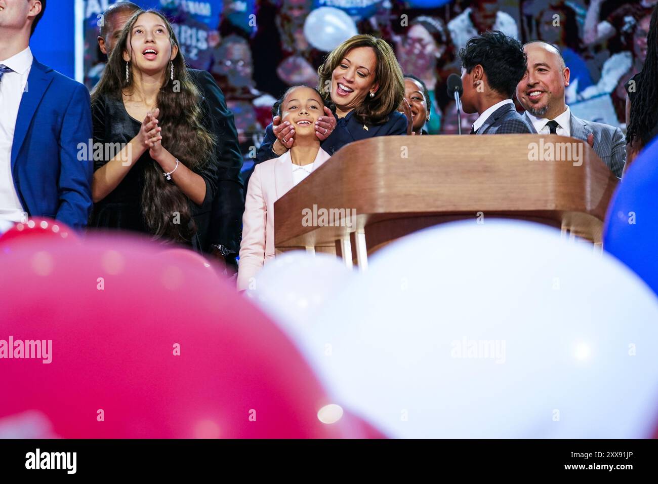 Chicago, USA. 22nd Aug, 2024. Vice President Kamala Harris is joined by ...
