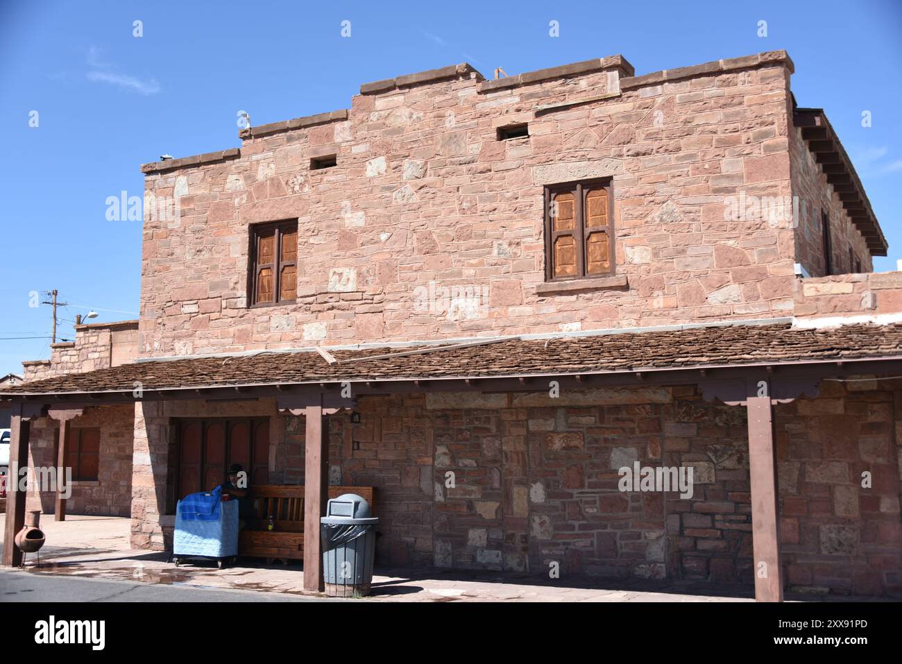 Cameron AZ U.S.A. 8/12/2024. A Swayback suspension bridge was erected ...