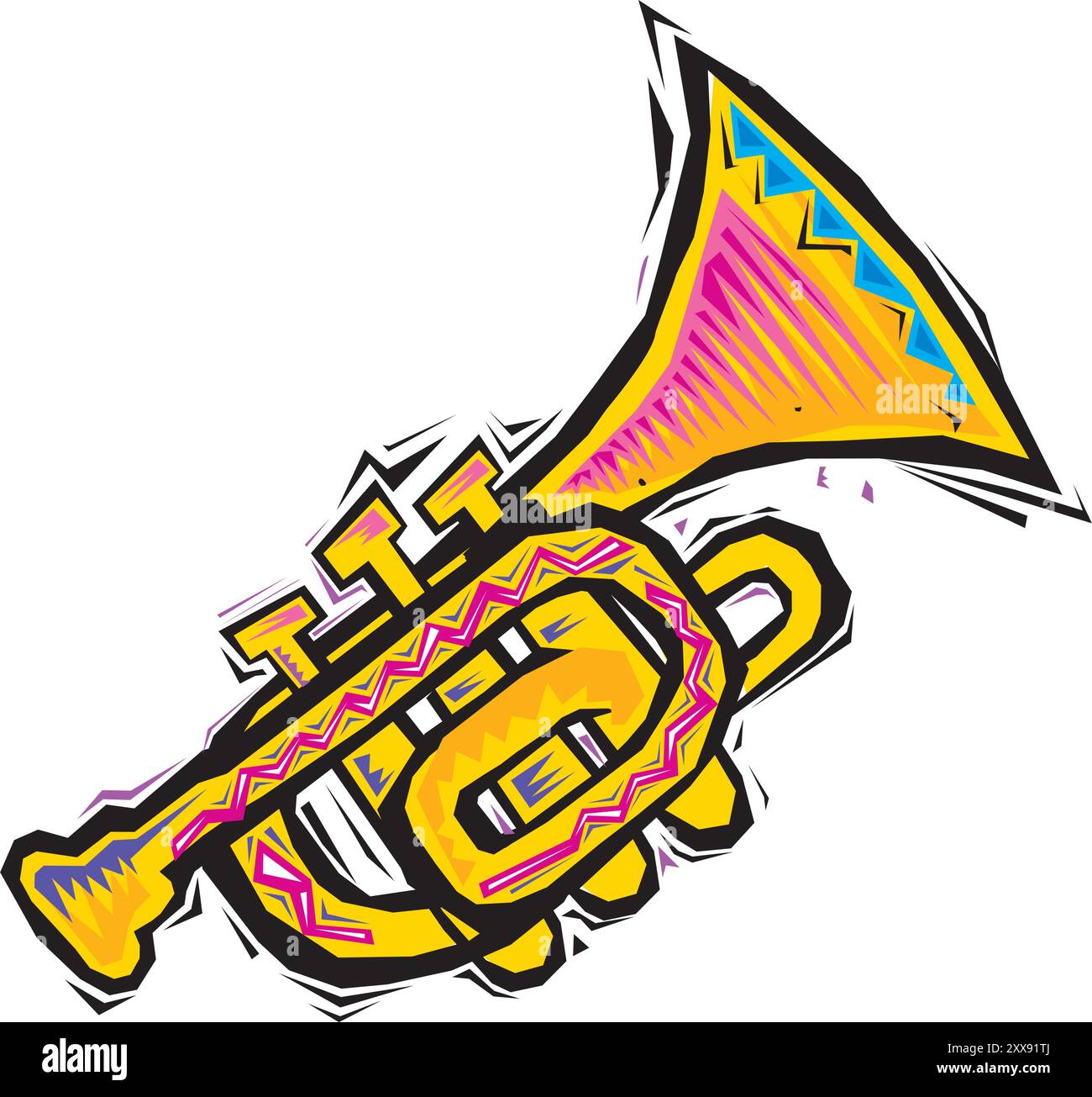 abstract design of trumpet modern trumpet design vector illustration ...