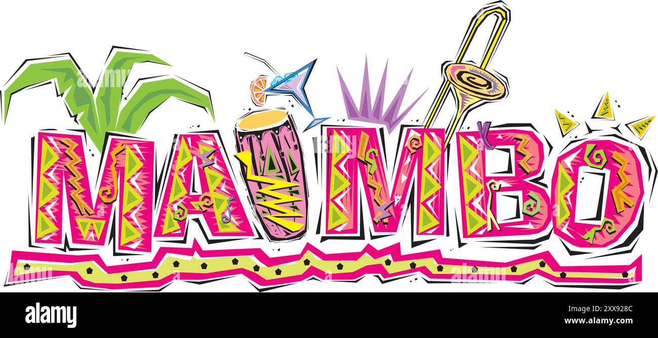 an illustration of mambo typographic design vector illustration Stock ...