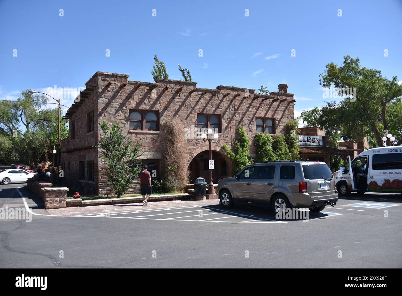 Cameron AZ U.S.A. 8/12/2024. A Swayback suspension bridge was erected ...