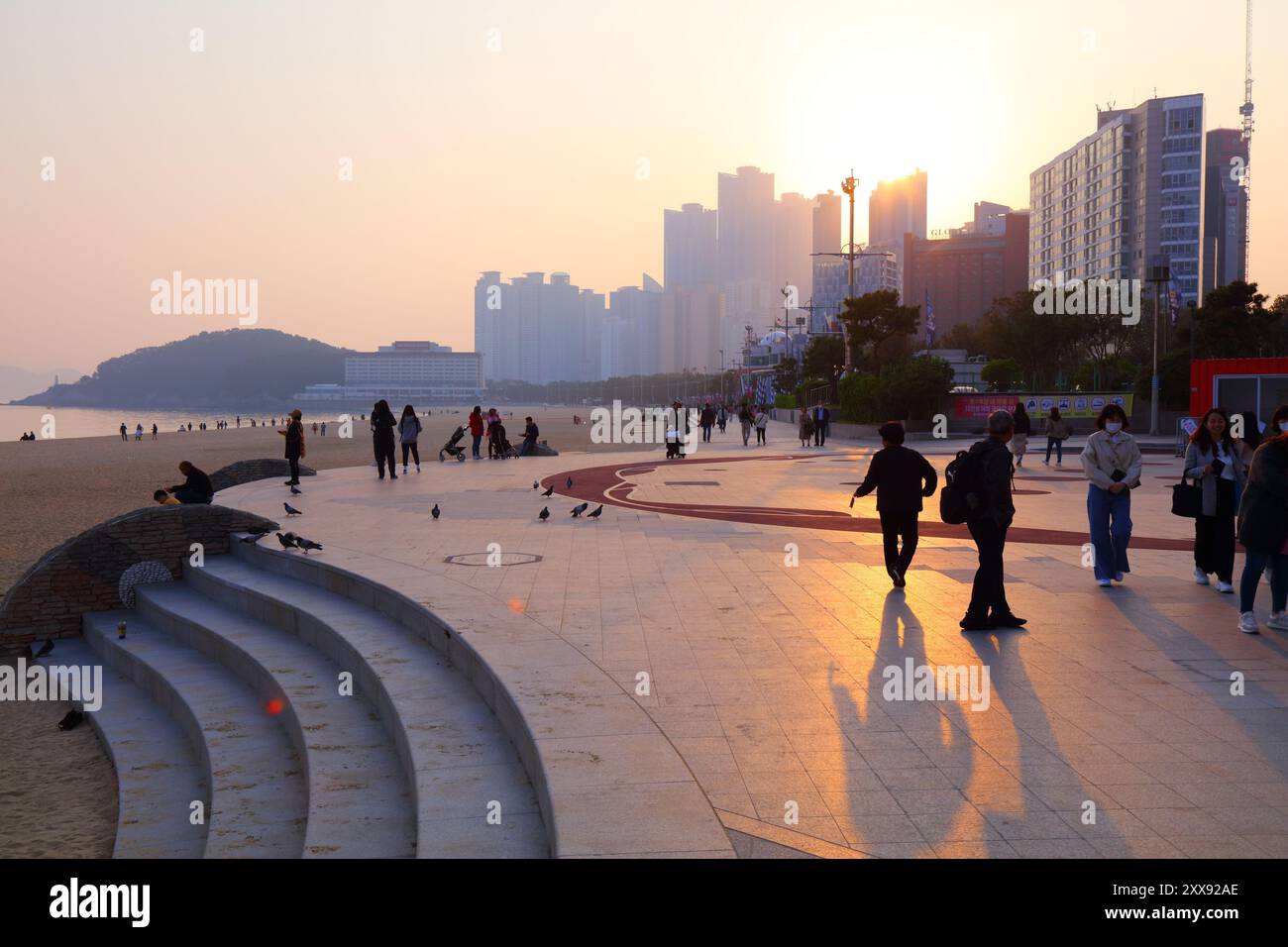 BUSAN, SOUTH KOREA - MARCH 29, 2023: People visit Haeundae beach ...