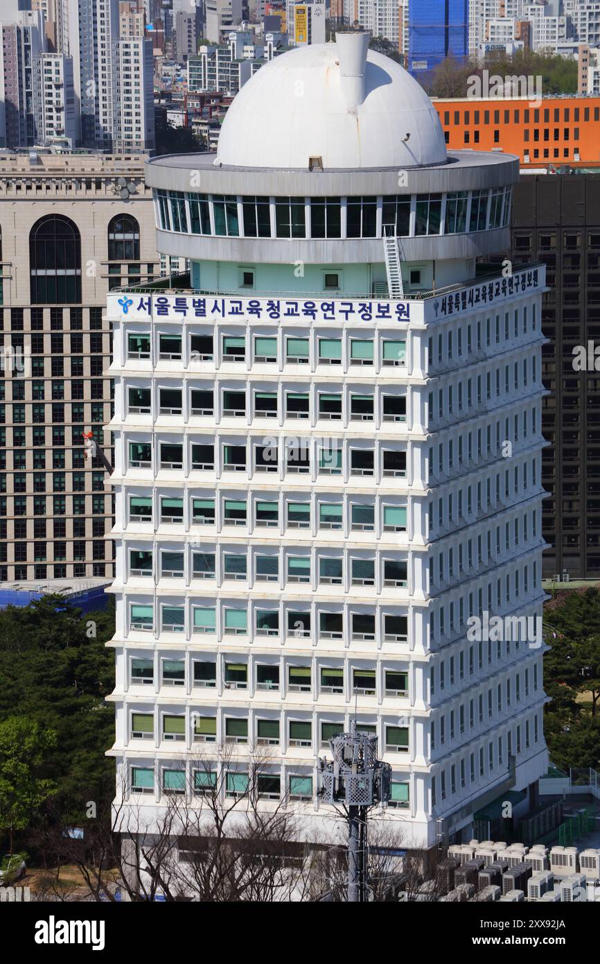 SEOUL, SOUTH KOREA - APRIL 8, 2023: Seoul Science Park Namsan building ...