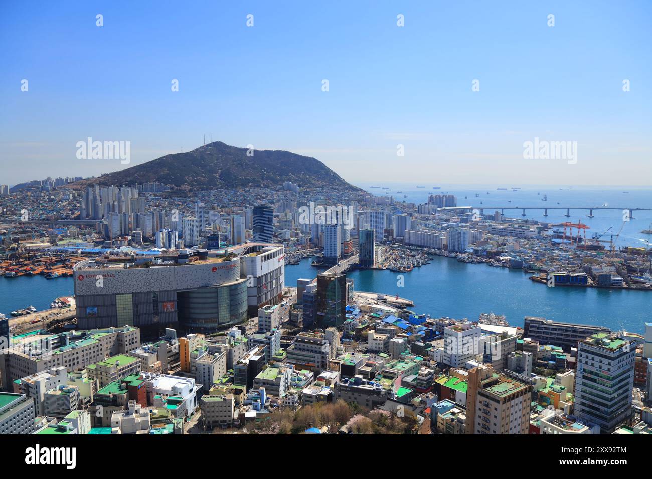 BUSAN, SOUTH KOREA - MARCH 27, 2023: Cityscape of Busan city with Jung ...