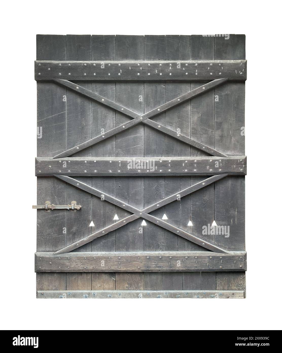 Old wooden rustic door isolated on white background Stock Photo - Alamy