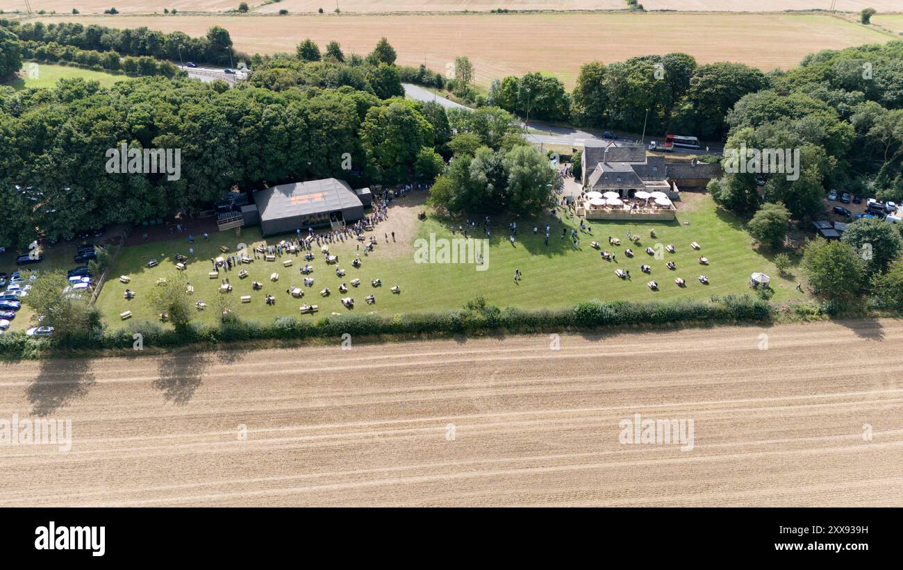 People queuing outside at the opening of Jeremy Clarkson's new pub, The ...