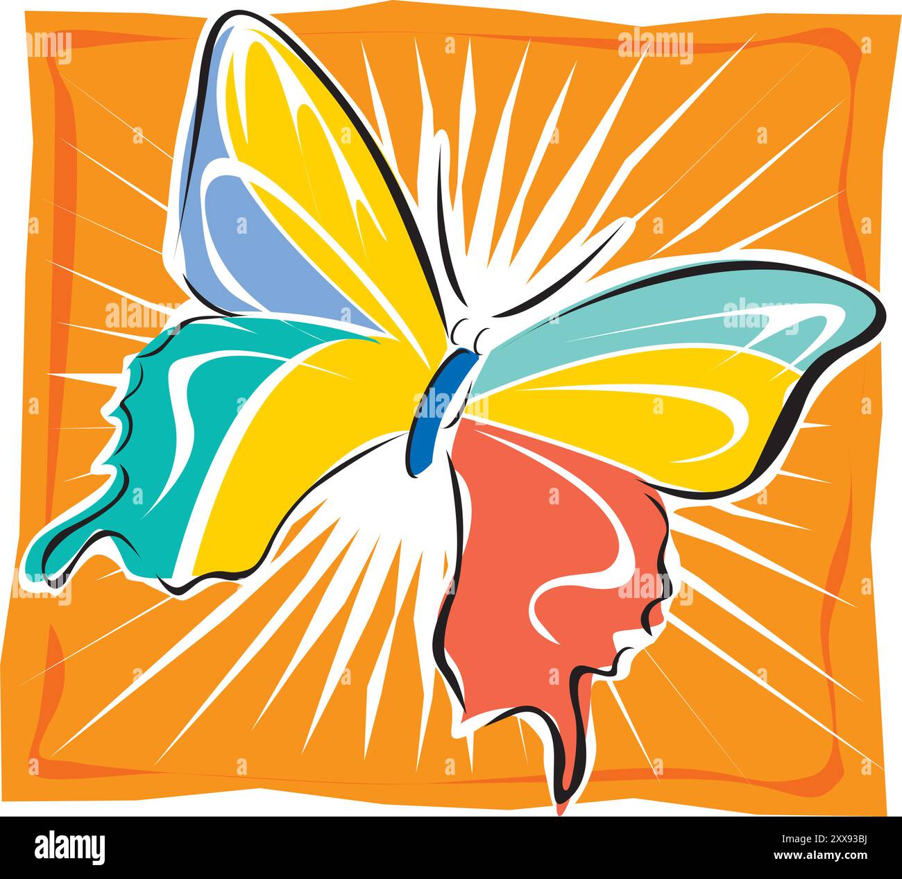 an illustration of colorful butterfly abstract design aztec art vector ...