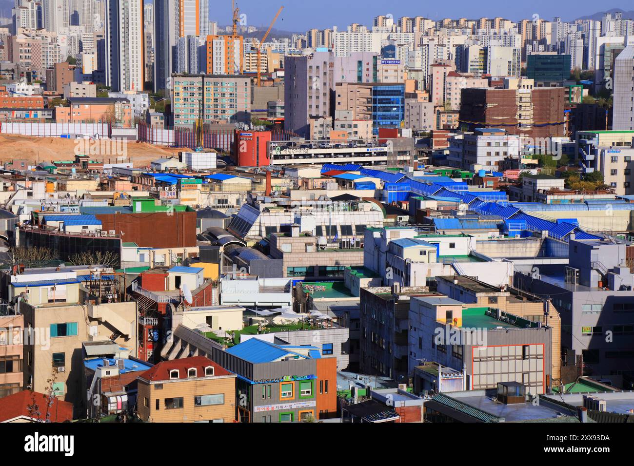 SUWON, SOUTH KOREA - APRIL 8, 2023: Modern city skyline of Suwon. It is ...