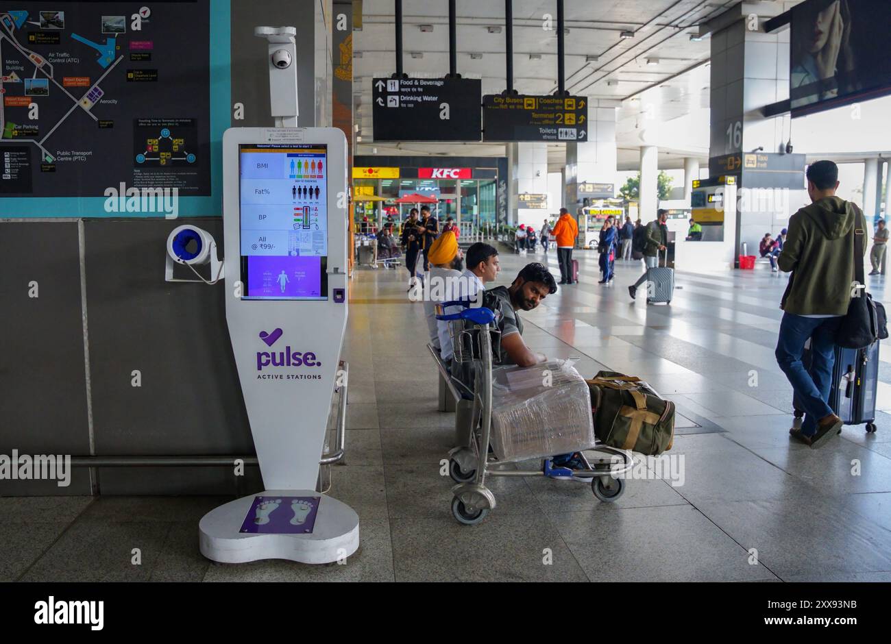 New Delhi, India - March 03, 2024: Pulse active station in the airport ...