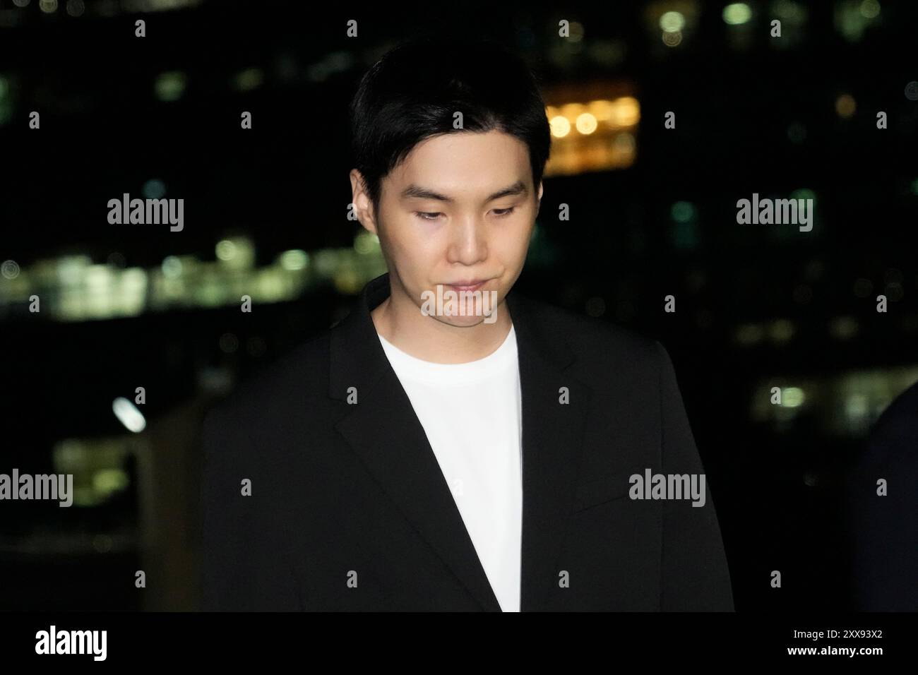 K-pop Band BTS Member Suga arrives for questioning over allegations of ...