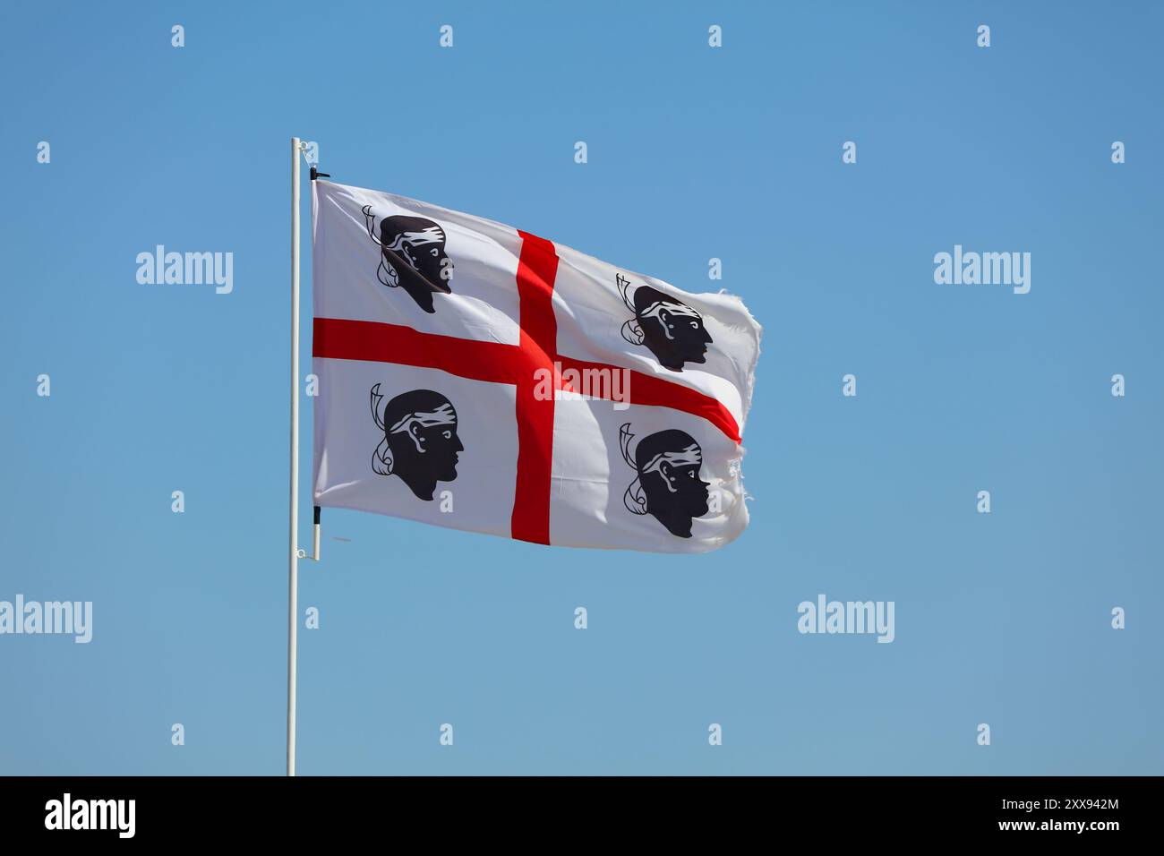 Flag of Sardinia region in Italy. It is also known as Four Moors Stock ...