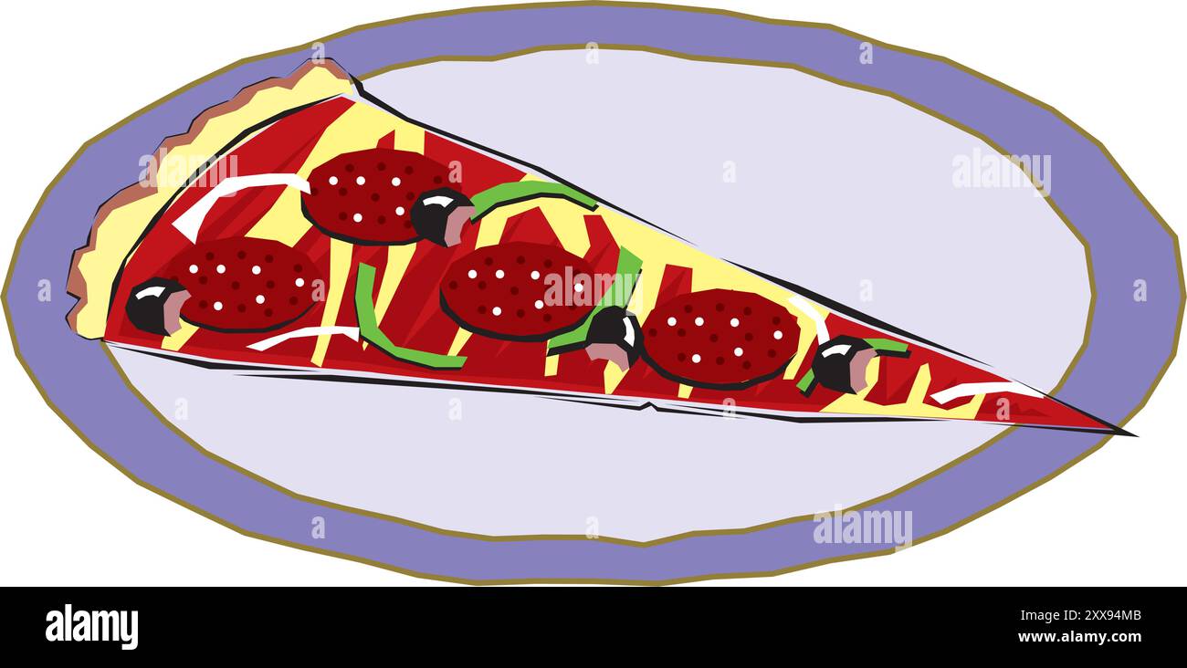 Pizza cartoon set with vegetables cheese and mushrooms isolated vector ...