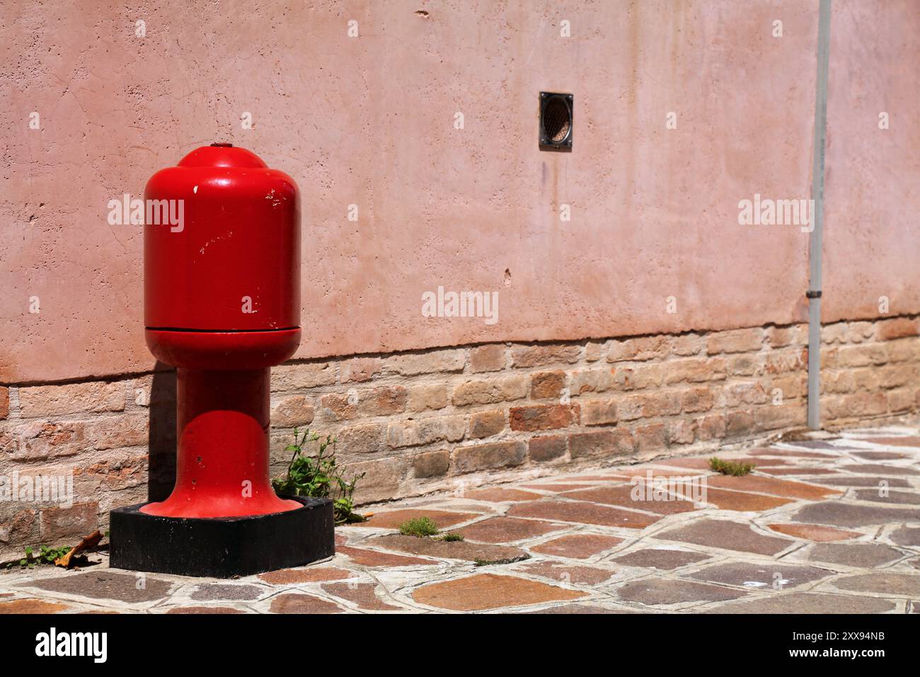 Fire hydrant in Venice, Italy. Fire safety infrastructure - red ...