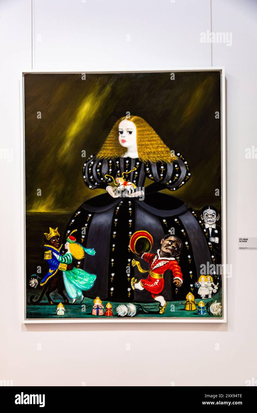 Tbilisi, Georgia - 14 AUG, 2024: Artworks by Georgian artists displayed ...