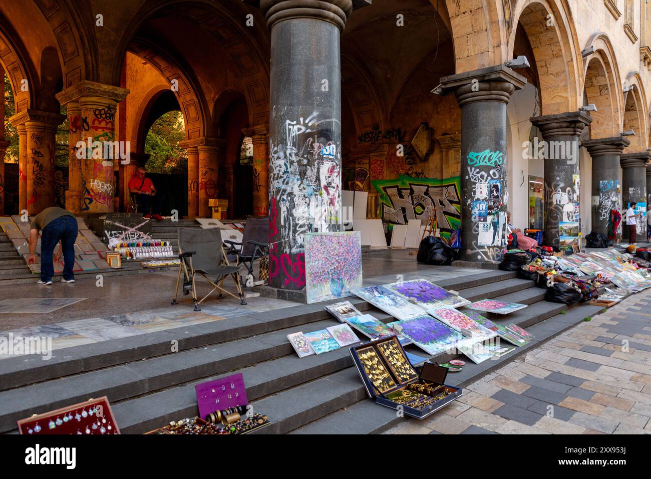 Tbilisi, Georgia - 14 AUG, 2024: The Shota Rustaveli Avenue, among the ...